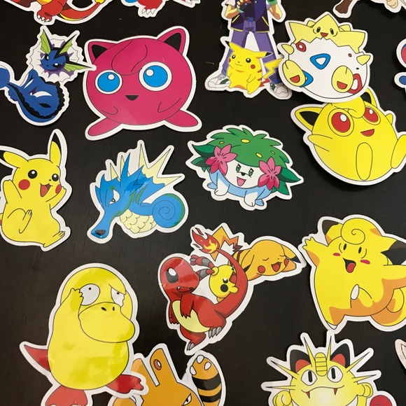 Office | 38 Pc Pokemon Go Pikachu Vinyl Stickers Bundle | Poshmark